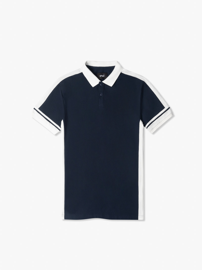 Áo Polo Tổ Ong Phối Sọc Ngang Form Slimfit PO104 Màu Be - Mã SP: PO104-MBE